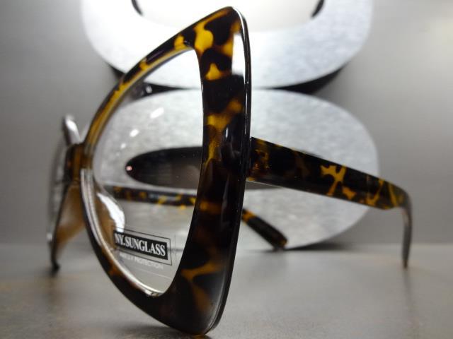 OVERSIZED EXAGGERATED HUGE Clear Lens EYE GLASSES Large Unique Bow ...