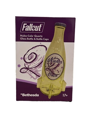 Fallout Nuka Cola Quartz Glass Bottle + 10 Bottle Caps Rocket Replica ...