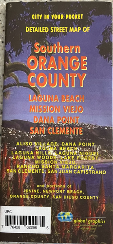 New SOUTHERN ORANGE COUNTY ROAD MAP CA Highway AAA/GMJ Laguna Beach ...