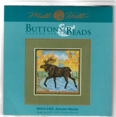 Autumn Moose Buttons & Beads Autumn Series Mill Hill Cross Stitch | eBay