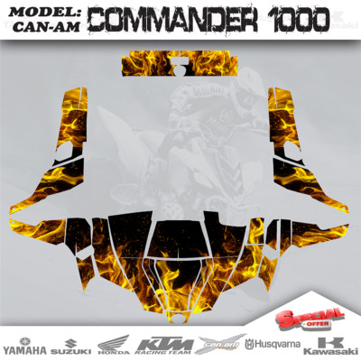 Decals 4 Can Am Commander 1000 2011-16 Stickers Flam 3M UTV Graphics ...