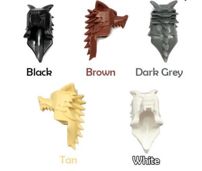 Custom WOLF PELT HELM for Minifigures Black White or Brown -Castle ...