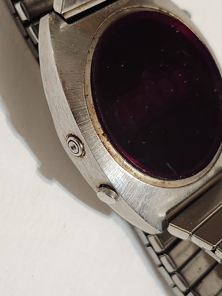 Vintage Red Led Watch 70s 89s For Parts Or Repair AsIz Untested | eBay UK