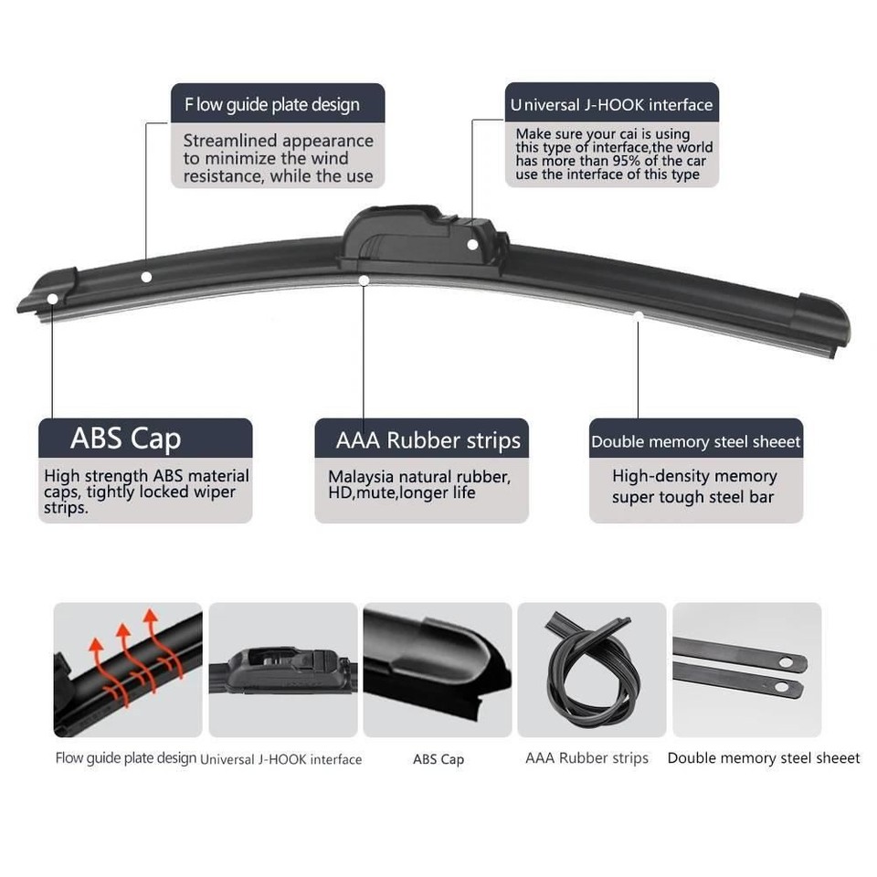 Aero Flat Front & Rear Wiper Blades Set 21" 18" For Mitsubishi Space ...