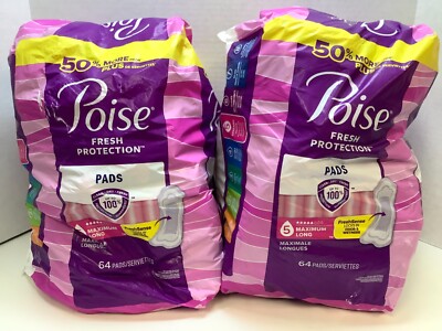 Poise Fresh Protection Pads, #5 Maximum Long, 128 Total Pads ...