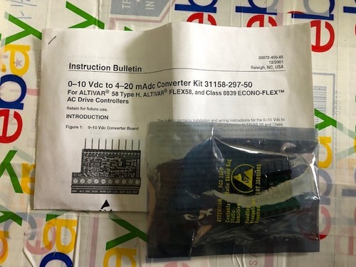 Square D VFD, 0-10V to 4-20mA Card, ATV58 Flex58 & Econo-Flex 31158-297 ...