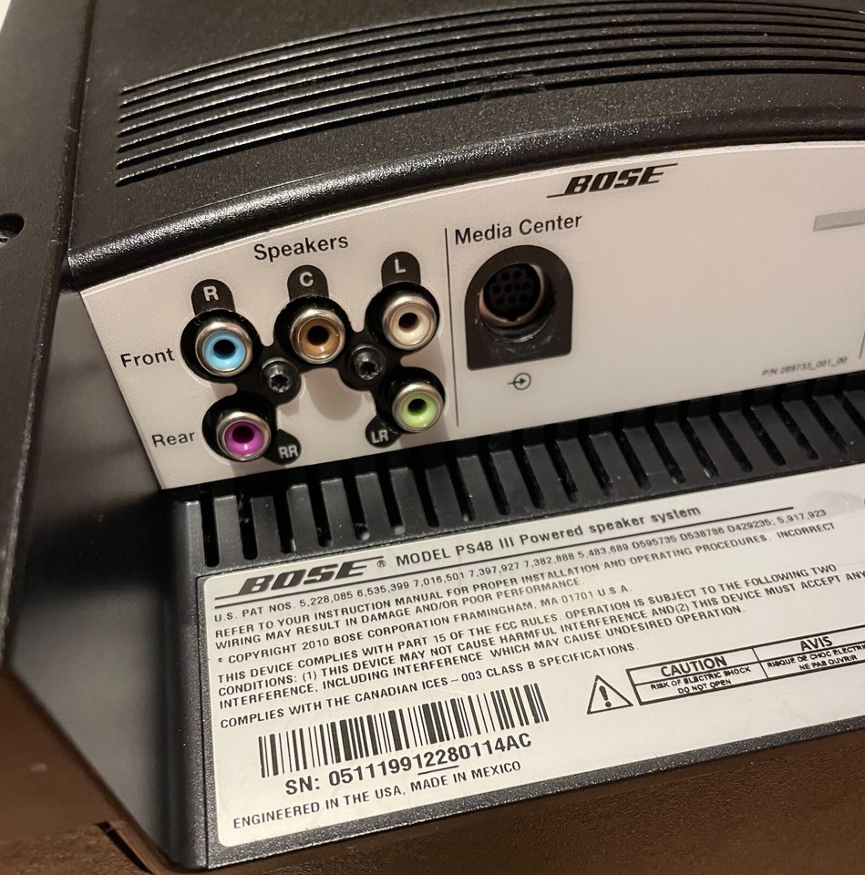 Bose PS48 Series III Powered Subwoofer Lifestyle AV18 AV38 AV48 V25 V35 ...