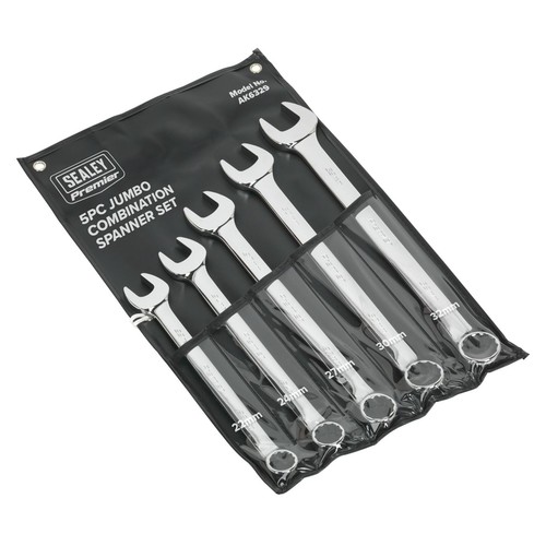Sealey Combination Spanner Set Jumbo 5 Piece Metric Combination ...