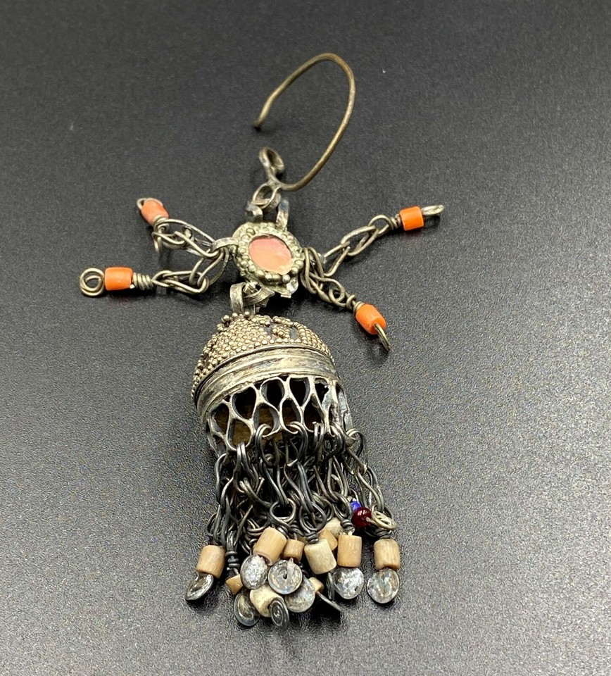 Old Vintage Antique Trible Jewelry Turkmani Silver Ear Ring | eBay