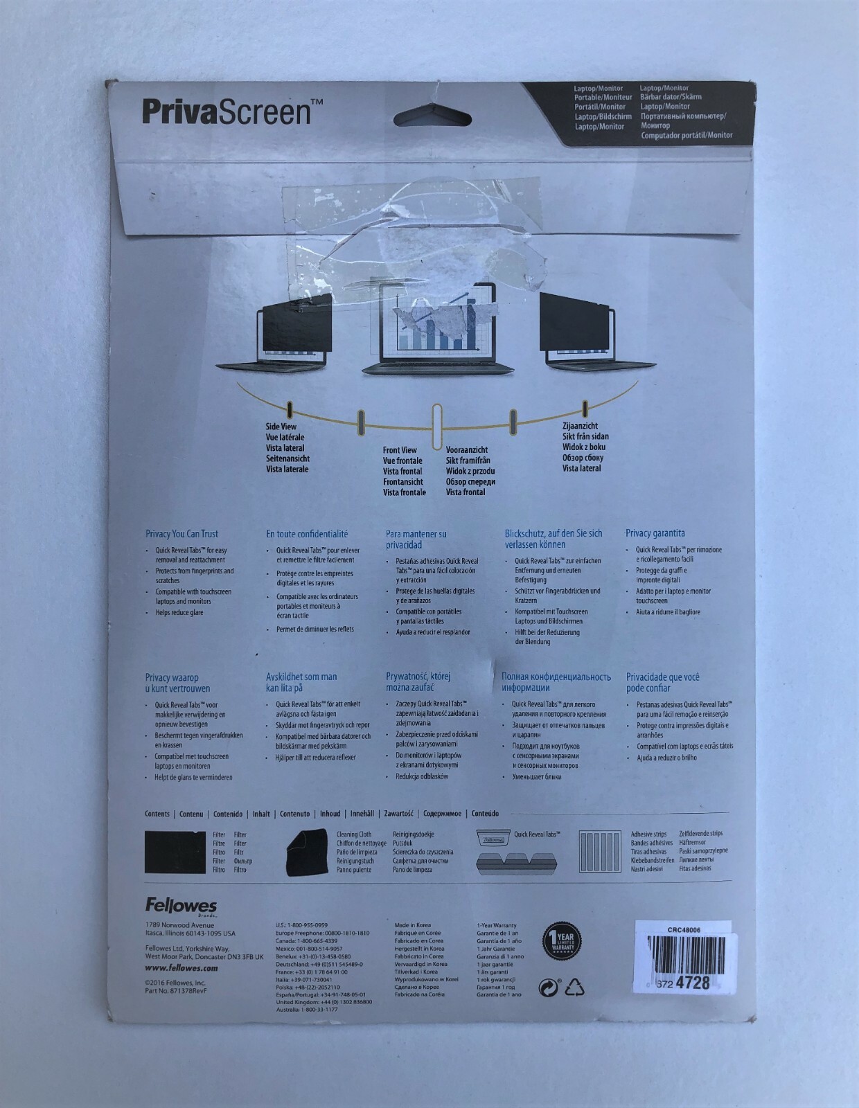 Fellowes PrivaScreen 14.1" Privacy Filter Blackout Display - NEW ...