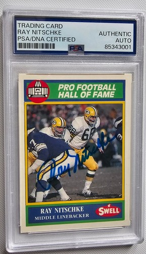 RAY NITSCHKE 1990 HOF Swell Greats #96 Signed PSA/DNA Authenticated ...