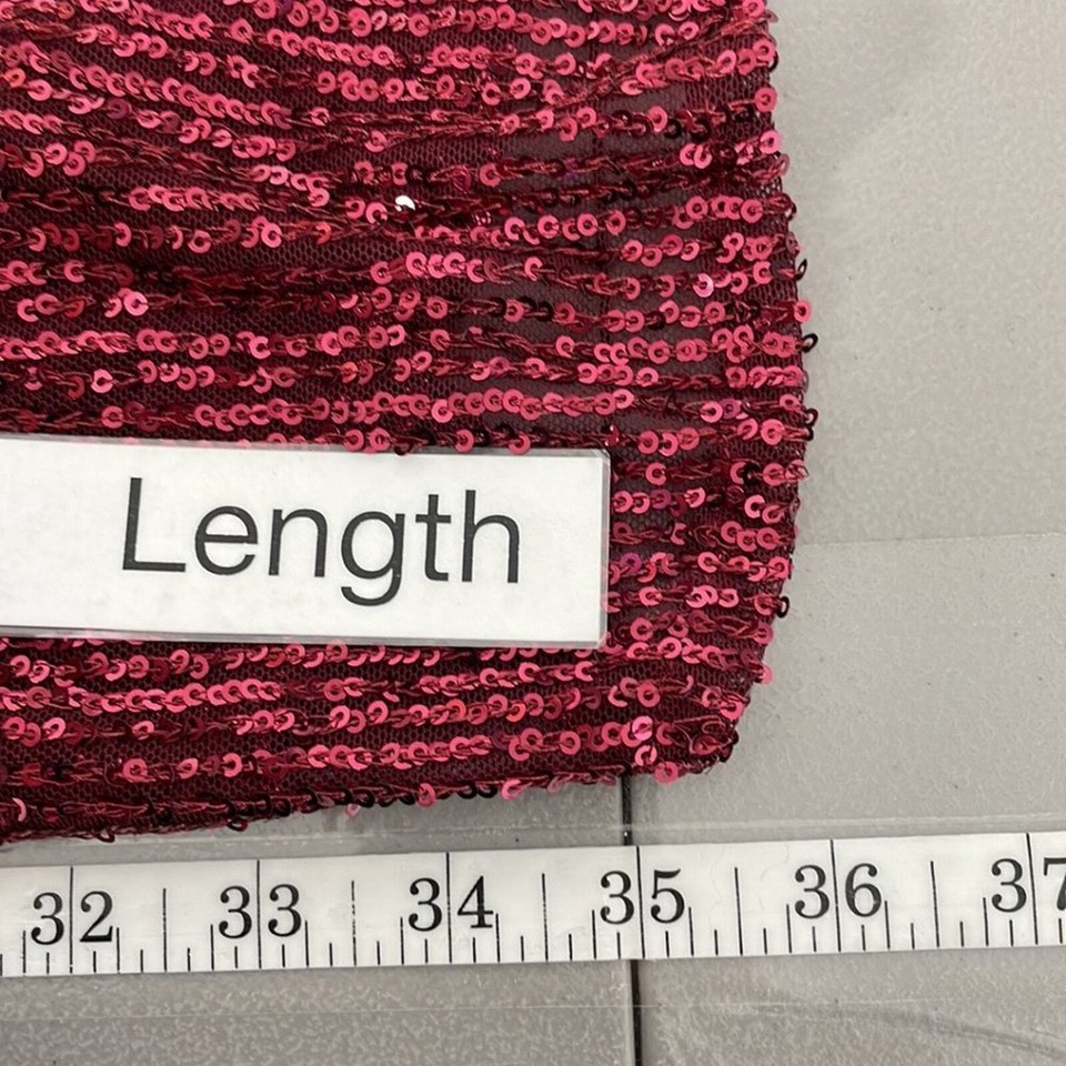 Dress Forum NWT Dress Womens S Small Wine Red Sequin Tunic Belt Long ...