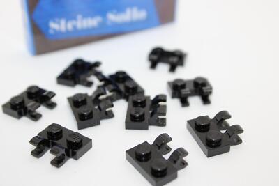 Lego (c) 10x Platten 1x2 mit 2x Clip horizontal - 60470b - schwarz ...
