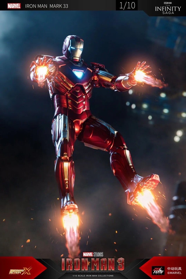 zd toys iron man mark 33 mk33 SILVER CENTURION action figure marvel ...