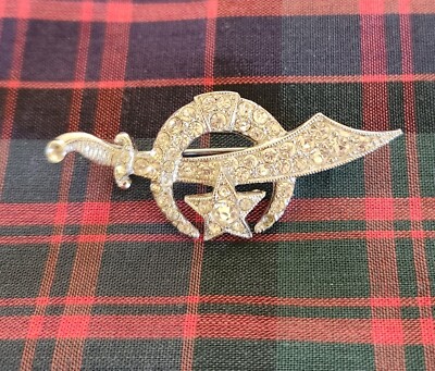Masonic Shriner Rhinestone Scimitar Pin with Star | eBay