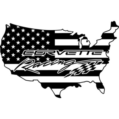 Corvette Racing American Flag Vinyl Decal Car Window Tumbler Laptop ...