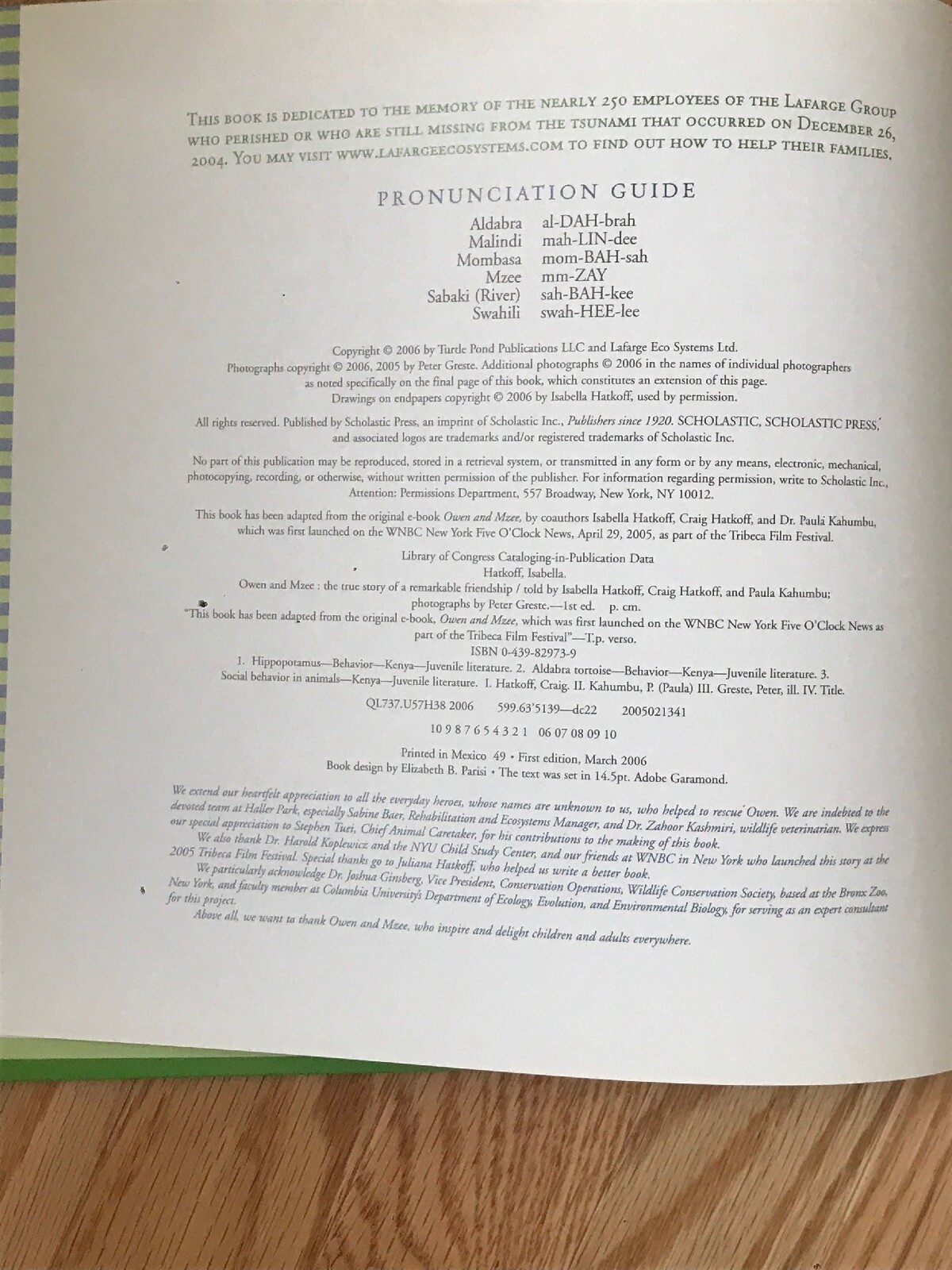 Owen & Mzee Hardcover Illustrated Book The True Story Of A Remarkable ...