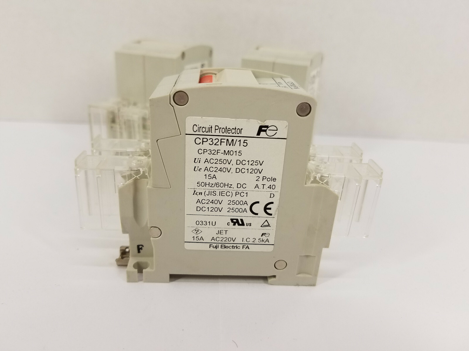 (3) Fuji Electric CP32FM/15 Protector Circuit Breaker (Two Pole, 250VAC ...