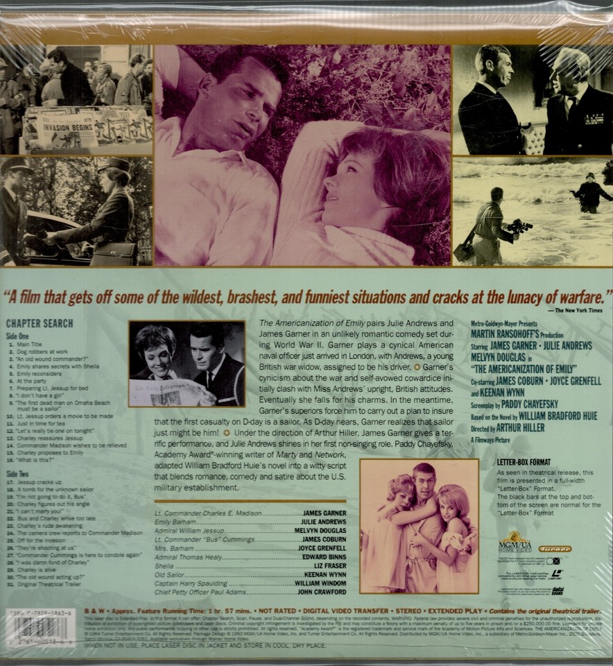 The Americanization of Emily Laser Disc Deluxe Letter-Box FACTORY ...