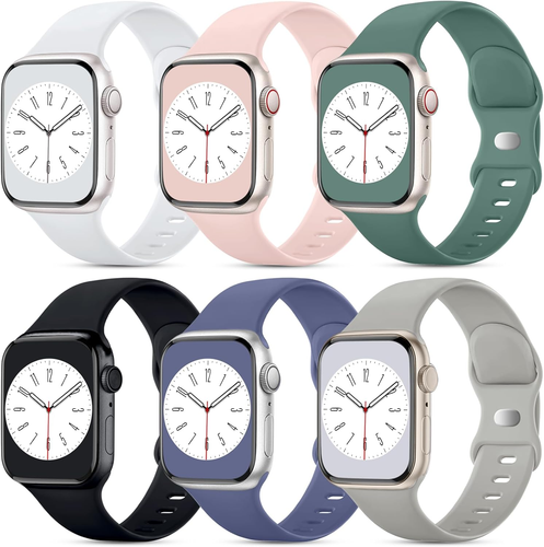 6 Pack Sport Band Compatible with Apple Watch Bands 38Mm 40Mm 41Mm 42Mm ...