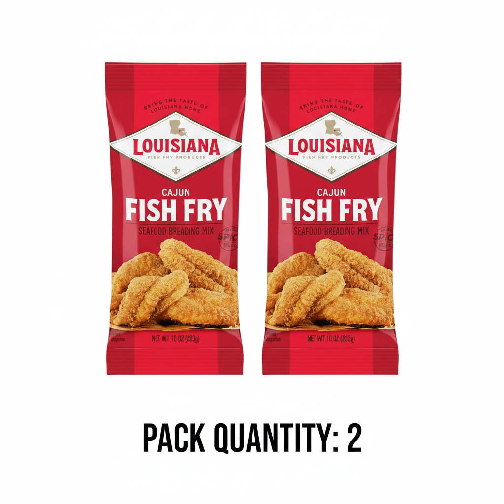 2 Pack Louisiana Fish Fry Cajun Fry - 10 oz Each, Seasoned Breading Mix ...