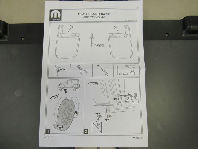 2020 Jeep Gladiator Mopar Molded Splash Guards 82215332ab & 82215611 ...