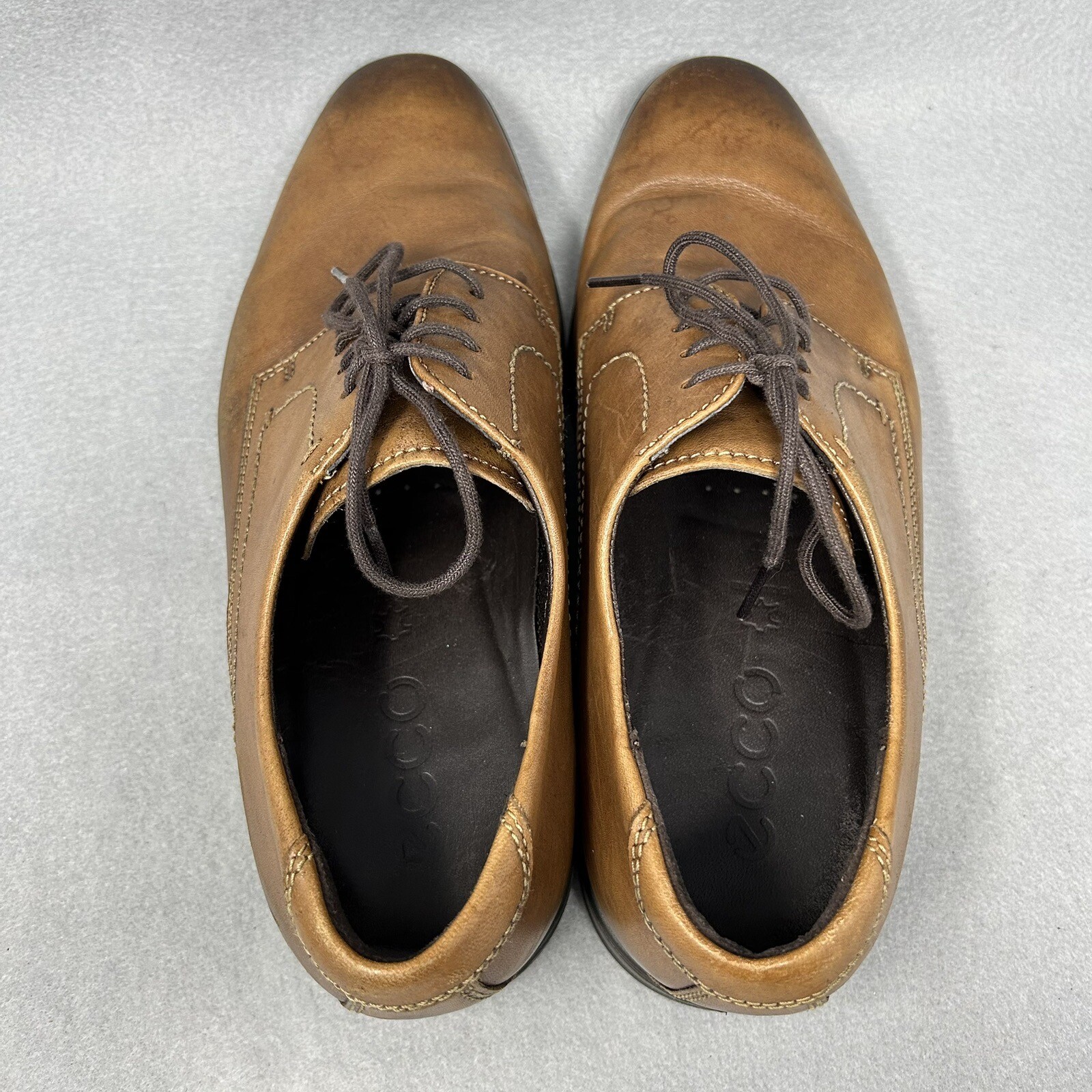 Ecco Men's Brown Leather Oxford Lace Up Shoes Size US… - Gem