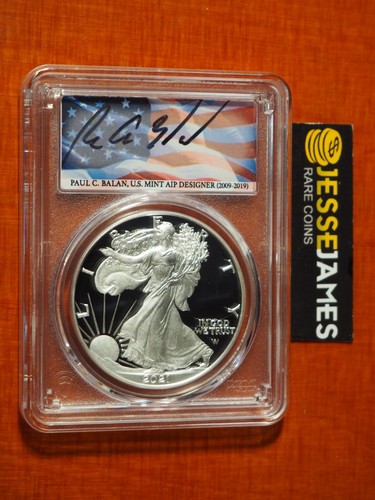 2021 S PROOF SILVER EAGLE PCGS PR70 DCAM TYPE 2 FIRST DAY ISSUE PAUL ...