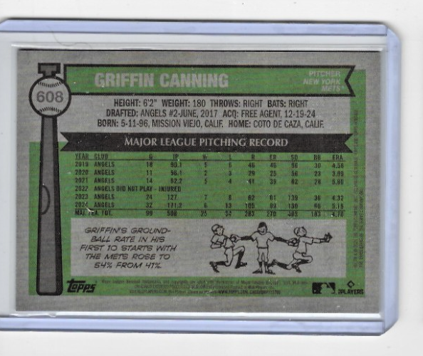 Griffin Canning #608 094/150 2025 Topps Heritage High Number Blue ...