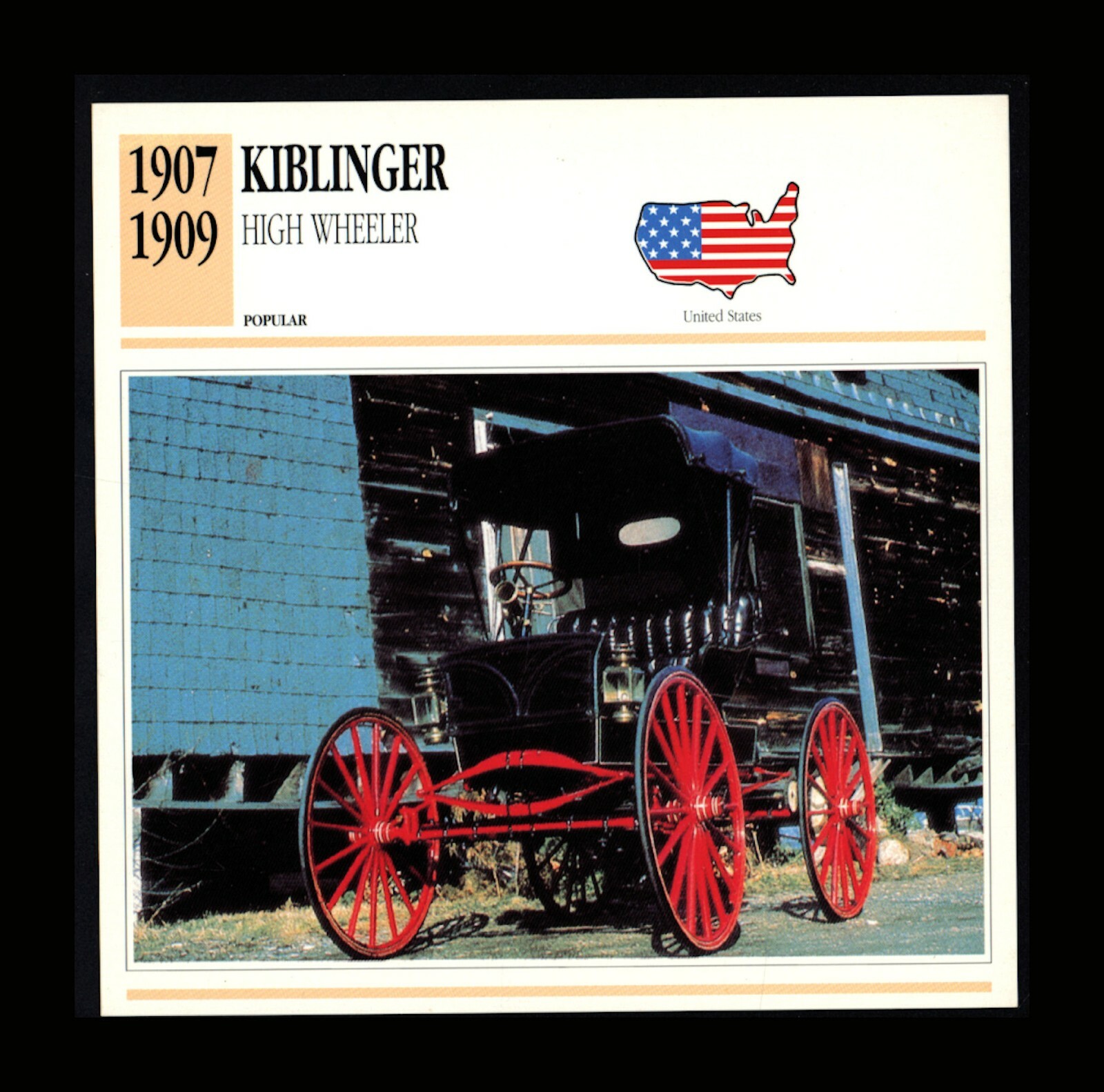 1907-1909 Kiblinger High Wheeler ATLAS EDITION Classic Car Info Spec ...