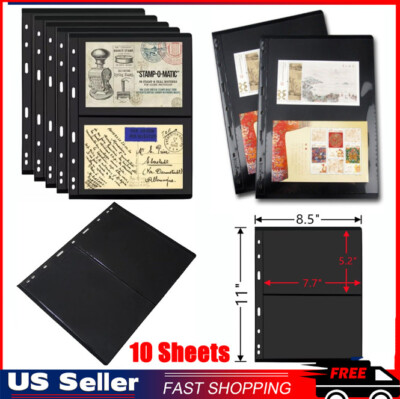 Collectors Stamp Pages for Stamp Album Binder, 10 Sheet, 2 Rows Pages ...