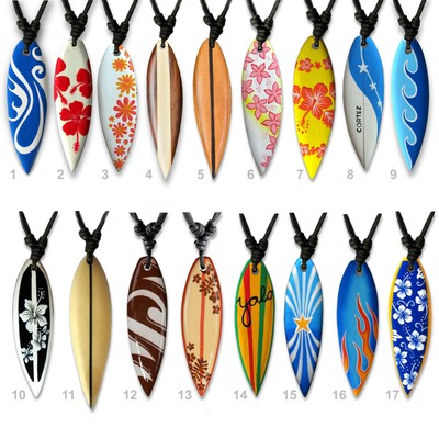 Collier Surfeur Planche de Surf Peint à la Main Bois Surfboard ...