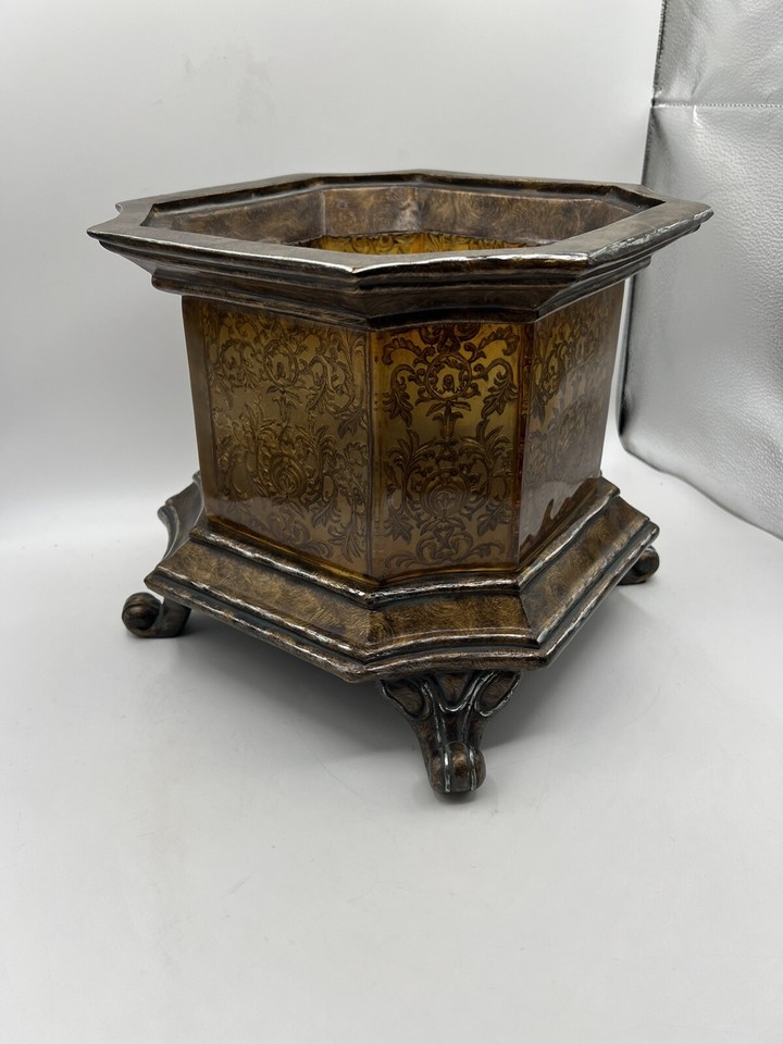 Decorative Octagonal Wood Lacquered Box Large With Lid Heavy 11x11x14 ...