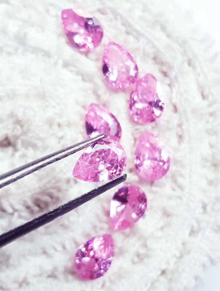 Loose Gemstone Pink Sapphire Pear Shape 6x4 mm Size/8 Pcs. With Free ...