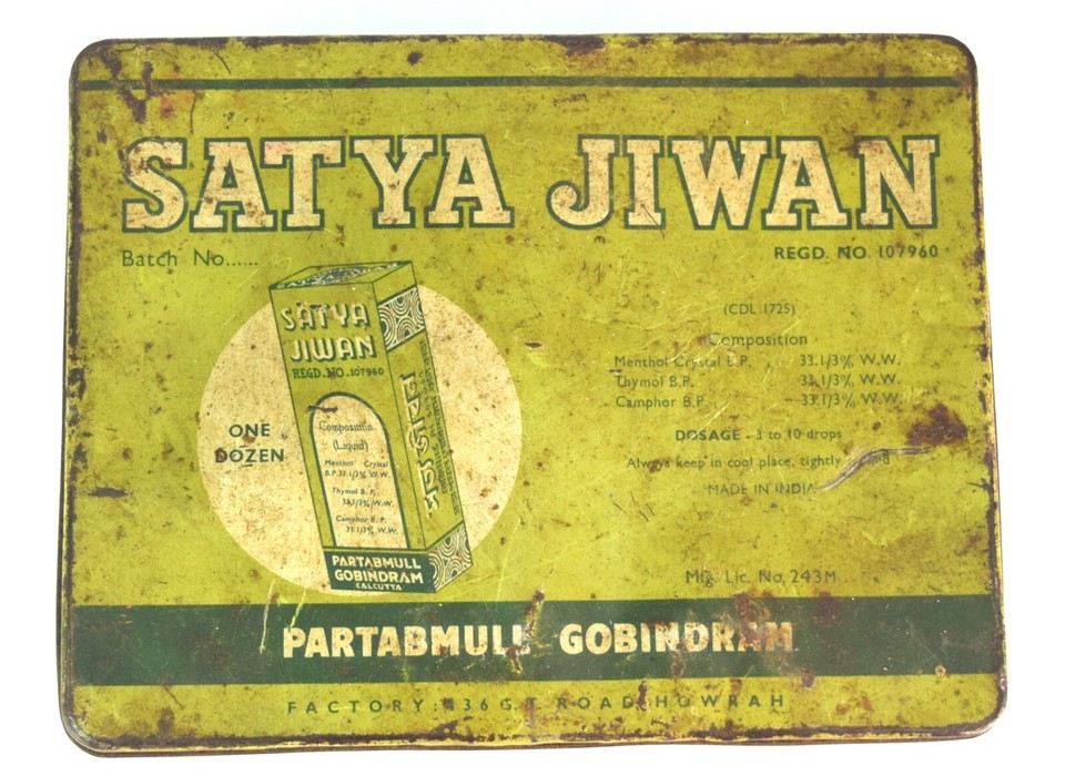 Vintage Drug Box – Indian Satya Jiwan Medicine Adv Litho Printed Tin ...