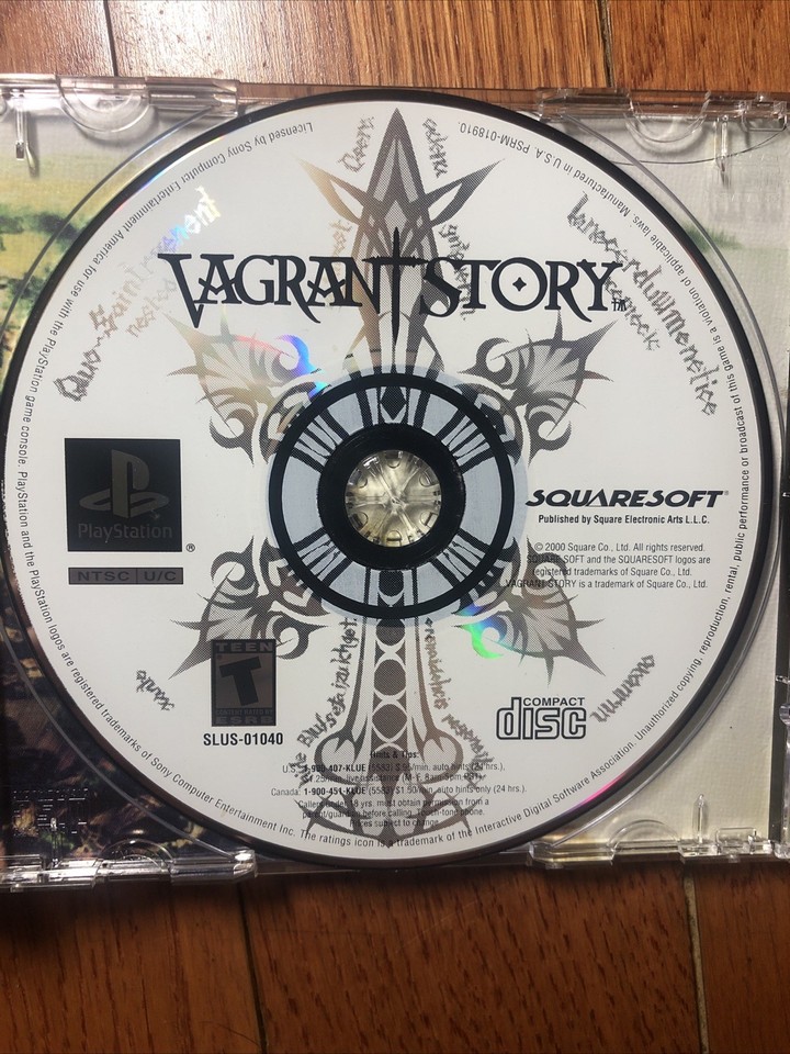 Vagrant Story PS1(PlayStation 1, 2000)CIB w/Reg Card Black Label ...