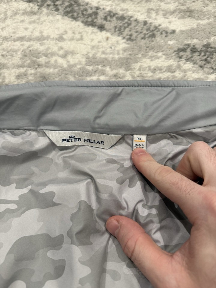 PETER MILLAR Size XL Mens insulated Full Zip Jacket Camouflage Lined ...