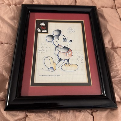 Vintage Walt Disney Mickey Mouse Prototype -7 Framed Mickey Mouse ...
