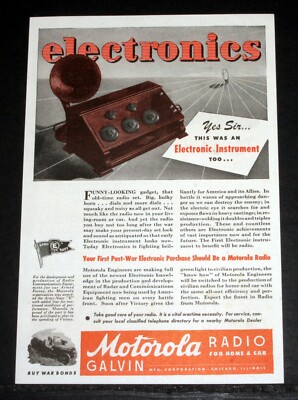 1944 OLD MAGAZINE PRINT AD, MOTOROLA, POST-WAR GALVIN RADIOS, FOR HOME ...