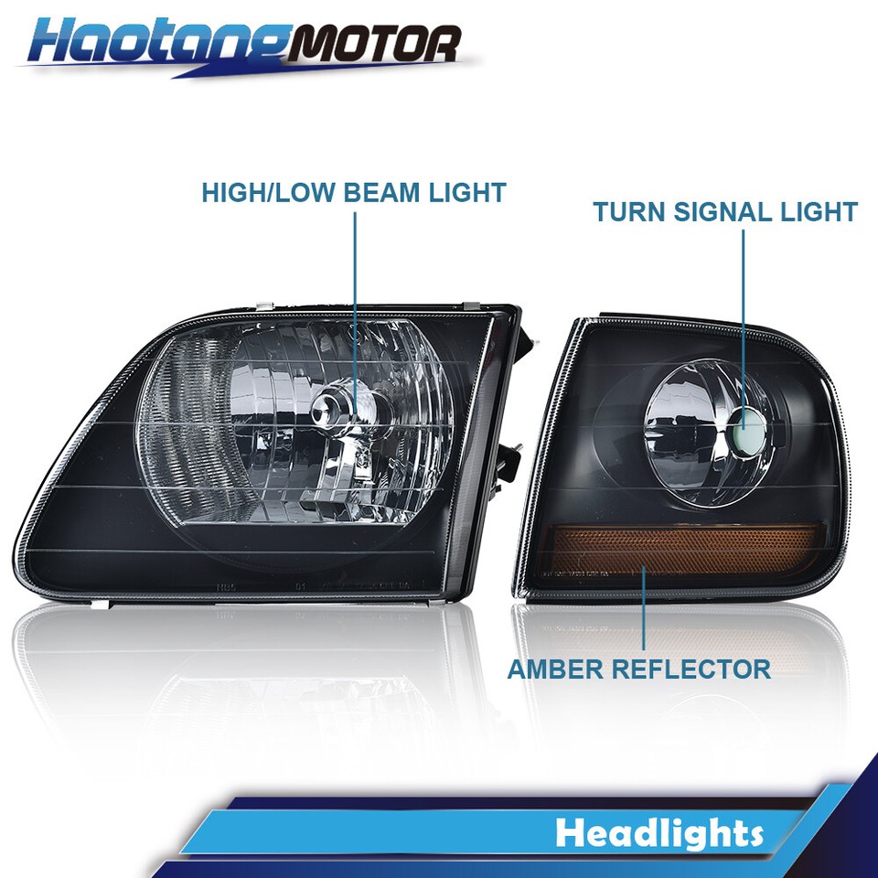 Fit For 97-03/02 Ford F-150 Expedition Lightning Style Headlight W ...