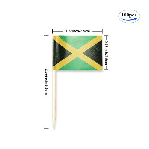 Jamaica Flag Jamaican Miniature Toothpick Flags 100 Pcs Jamaica Flags ...