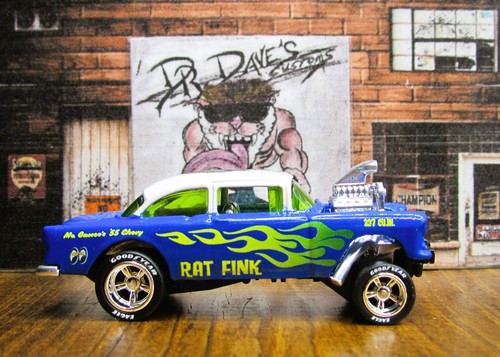 Dr Dave's Customs, Hot Wheels '55 CHEVY GASSER, RAT FINK Bug Catcher ...