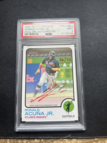 2022 heritage ronald acuna jr real one red auto 56/73 | eBay