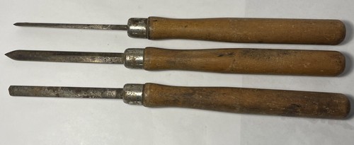 Lot of 3 VINTAGE WOOD LATHE TURNING TOOLS CHISELS | eBay