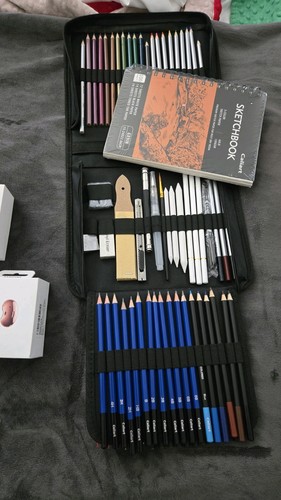 Caliart Drawing Art Supplies Kit, Sketching Pencils, 3-Color Sketch ...