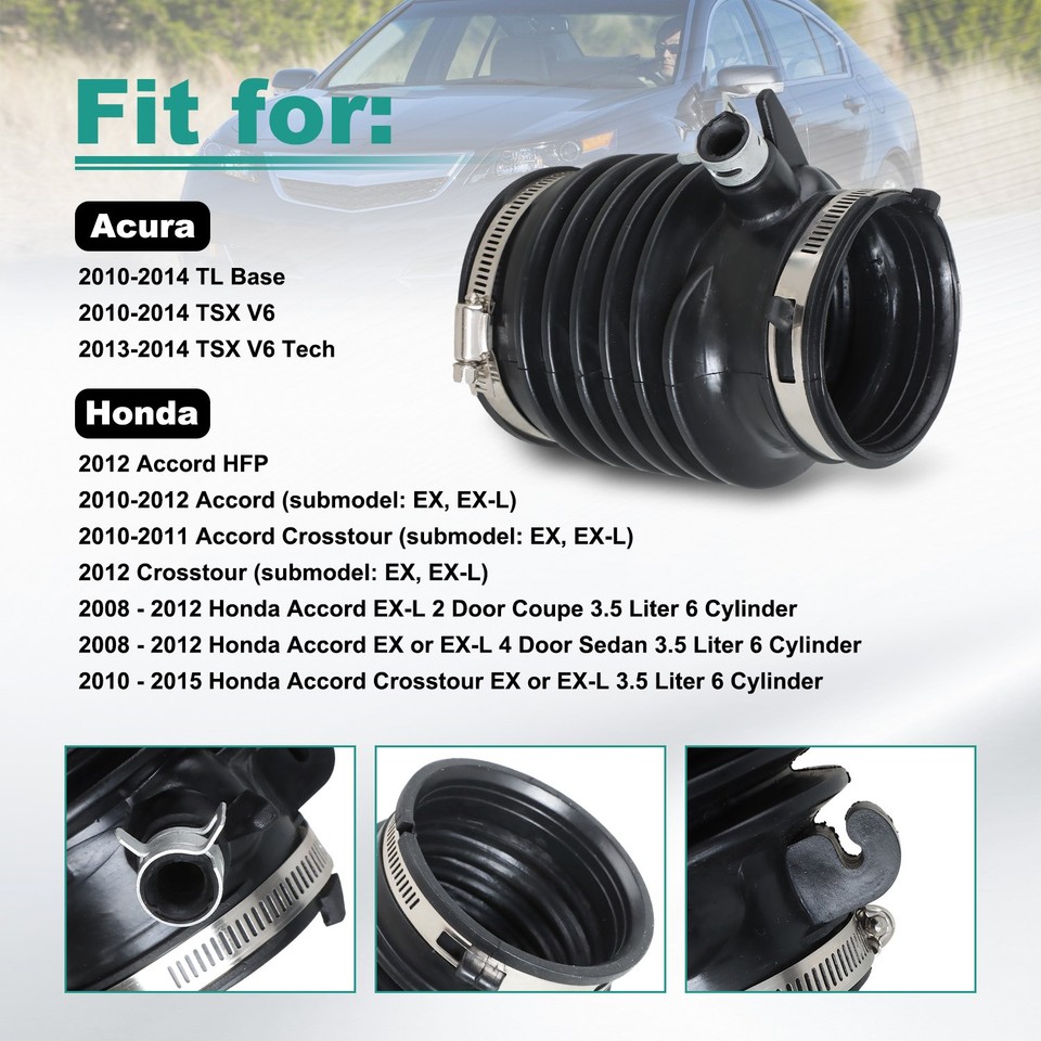 New Air Intake Hose / Tube for Honda Accord 08-12 Crosstour 3.5L 17228 ...