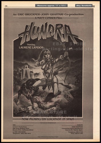 HUNDRA__Original 1982 Trade print AD / poster / movie promo__LAURENE ...