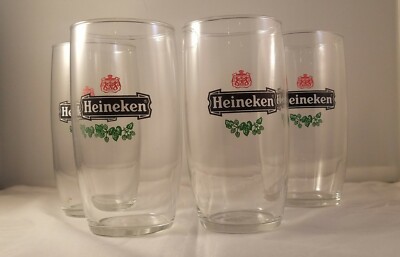 HEINEKEN BEER GLASSES, CREST BADGE LOGO 12oz | eBay
