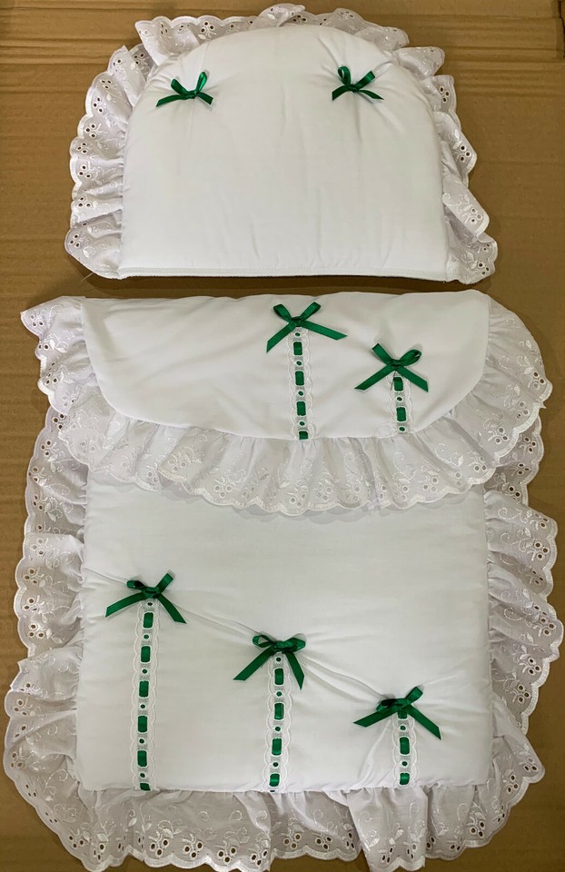 COACH BUILT PRAM BEDDING SET + MATTRESS for Silver Cross Dolls Oberon ...