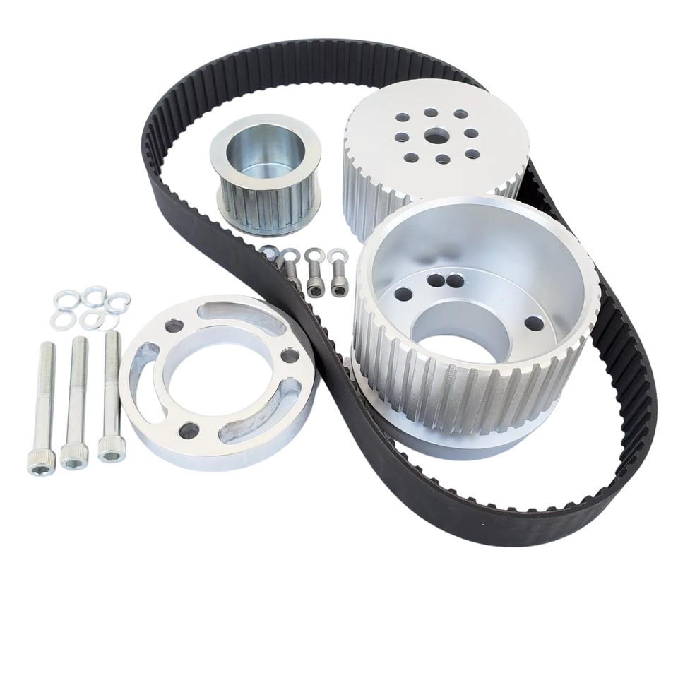 Small Block Chevy Gilmer Drive Pulley Kit LONG Water Pump SBC 305 327 ...